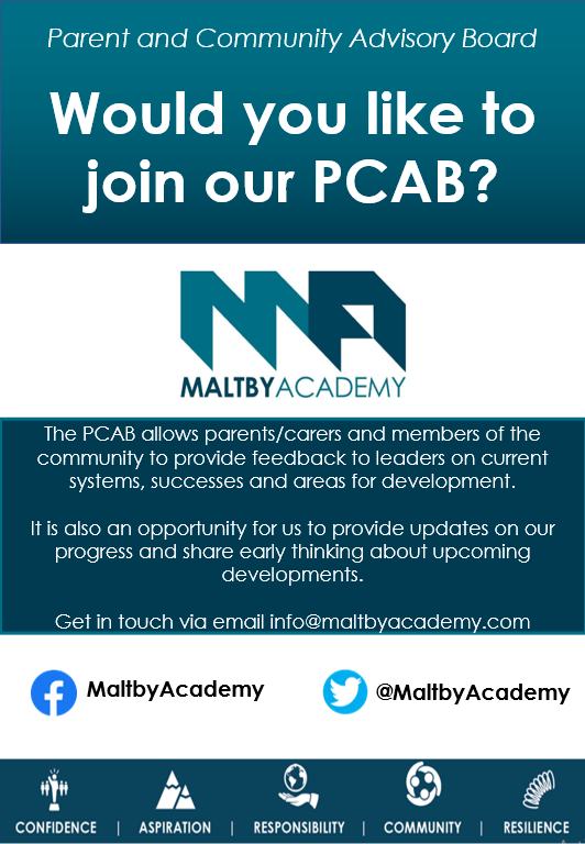 Maltby Academy - PARENT AND COMMUNITY ADVISORY BOARD (PCAB)
